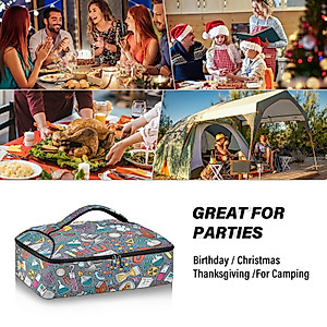 Science Scientific Objects Reusable Insulated Pizza Bag, Waterproof Food Delivery Bag, with Handle Lid Leakproof Pizza Holder Tote for Hot or Cold Food