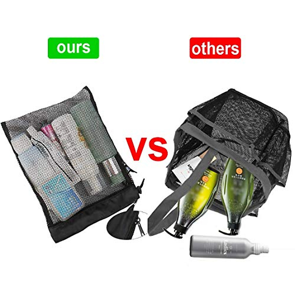 LEEFE Shower Bag Tote, Mesh Shower Caddy Portable Organizer