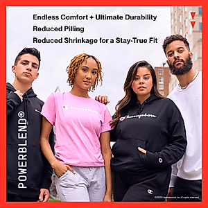 Champion Women's Sweatshirt, Powerblend, Crewneck, Sweatshirt for Women, Script (Reg. or Plus)