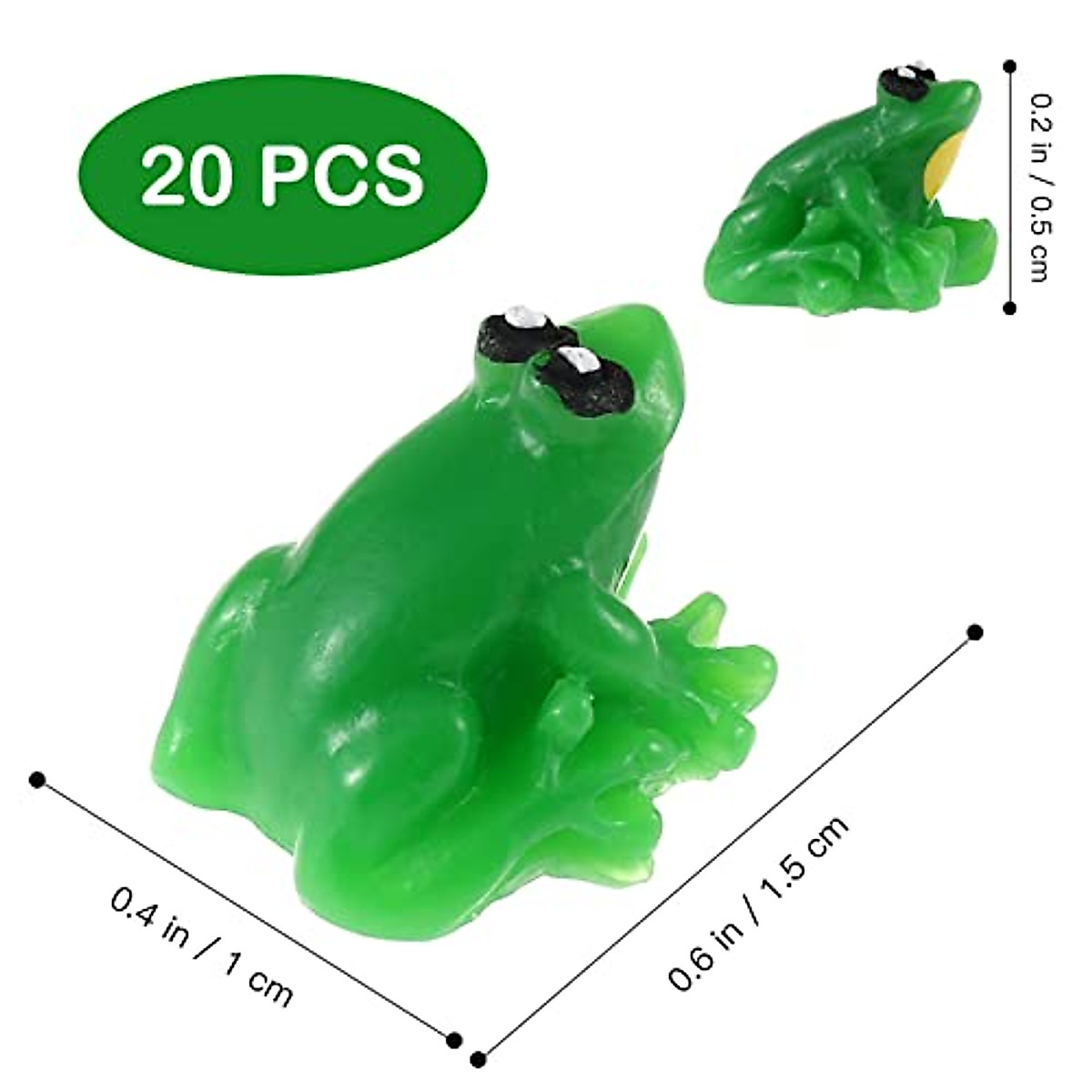 Yardwe 20pcs Resin Mini Frogs Realistic Frog Miniature Figurines Animals Model Cupcake Toppers DIY Crafts Fairy Garden Moss Landscape Terrarium Ornament Accessories