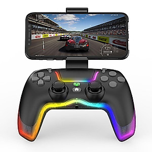 RALAN Black Wireless Controller Compatible with Playstation 4/Pro/Slim/for PS4 Dualshock 4 Gamepad with Adjustable LED Lighting, 3.5mm Audio Jack and Touch Pad