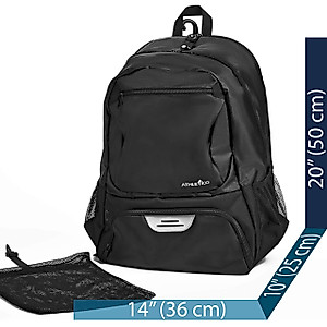 Athletico Premier Tennis Backpack - Tennis Bag Holds 2 Rackets in Padded Compartment | Separate Ventilated Shoe Compartment | Tennis Bags for Men or Women (Black)