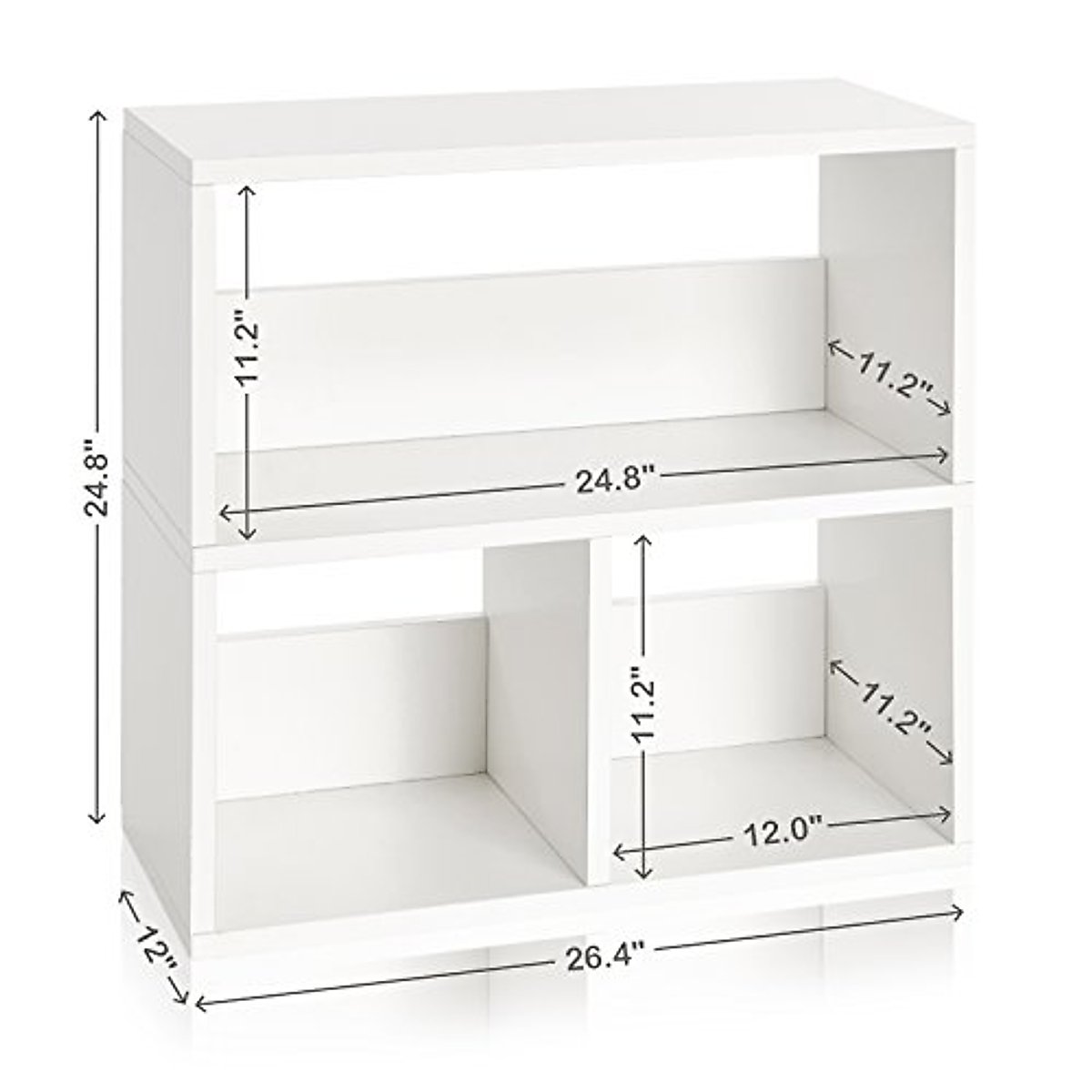 Way Basics Collins Cubby Organizer, Bookcase Storage and Shelving (Tool-Free Assembly and Uniquely Crafted from Sustainable Non Toxic zBoard Paperboard), White