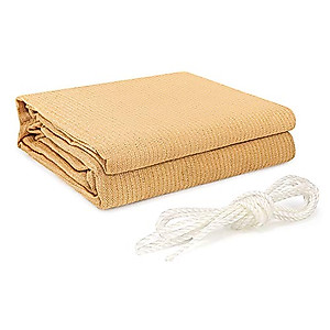 Tafts Rectangle Sun Shade Sail - 8' x 12' - Sand - UV Blocking Canvas Awning Canopy Cover for Outdoor Patio, Deck, Garden, Backyard