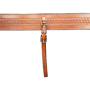 RAJ INTERNATIONAL Back Cinch Strap Western Horse Saddle Bucking Strap Rear Girth Flank Cinch Smooth Leather Size Length: 40 Buckle to Buckle & Width: 2.75 with 2 Buckles