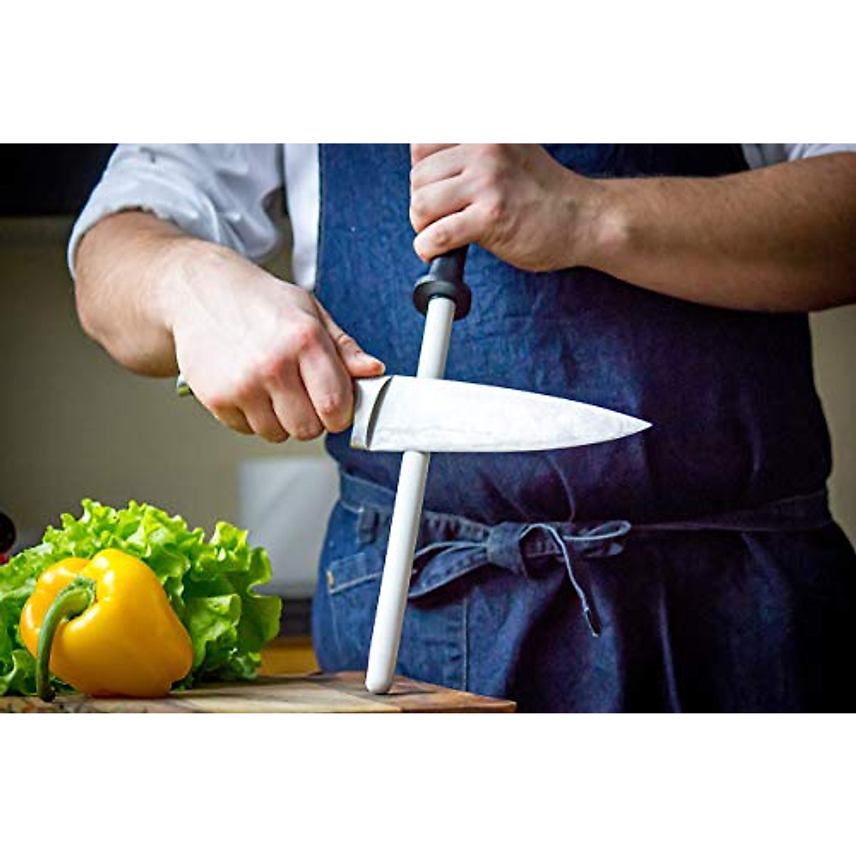 Green Elephant Ceramic Sharpening Rod, Lightweight & Highly Durable 11-Inch Shatterproof Ceramic Honing Rod For Professional Chefs and Home Cooks