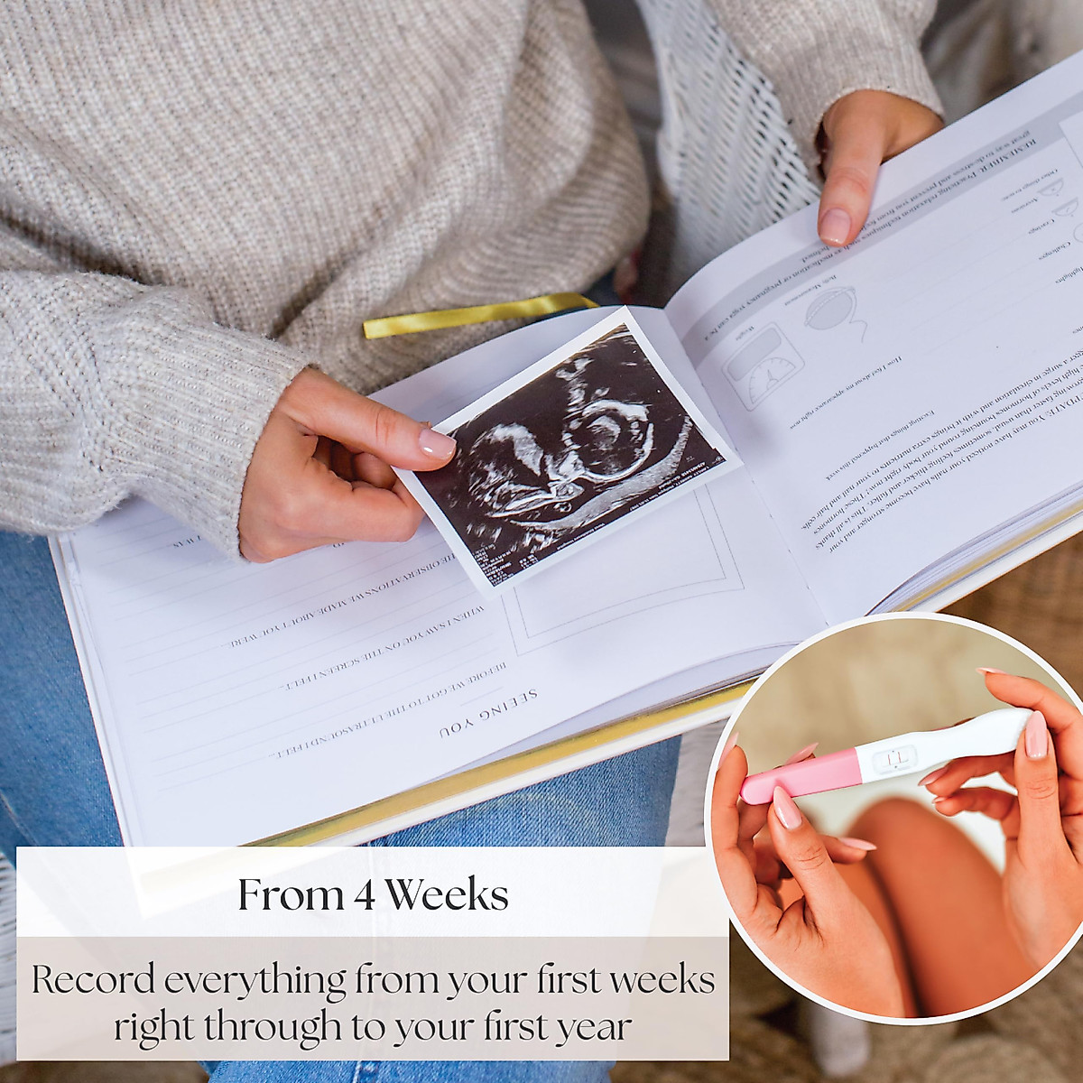 Pregnancy Journal For First Time Moms - Keepsake Memory Book Pregnancy Photo Journals - 40 Weekly Calendars Milestone Journey - 200 Page Baby Book Mom Gifts - Space For Ultrasound Photos & Tracking