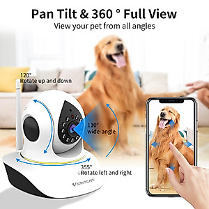 VSTARCAM Pet Camera, Cat Camera with Laser Wireless Dog Camera 1080P Cat Toys, Night Vision Sound Motion Alerts, APP Remote Control Home Security Camera for Pet &Baby