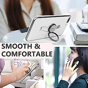 【2-Pack】 Coolpow Cell Phone Ring Holder, Finger Stand 360 Degree Rotation Finger Ring Phone Kickstand for Magnetic Car Mount Compatible with iPhone, Samsung, Smartphone Accessories