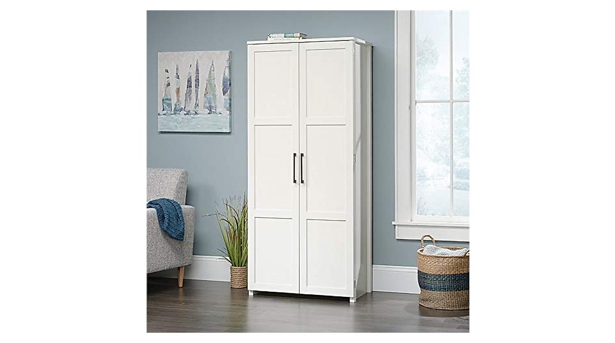Sauder HomePlus Storage Cabinet - White Finish for Versatile Home Storage