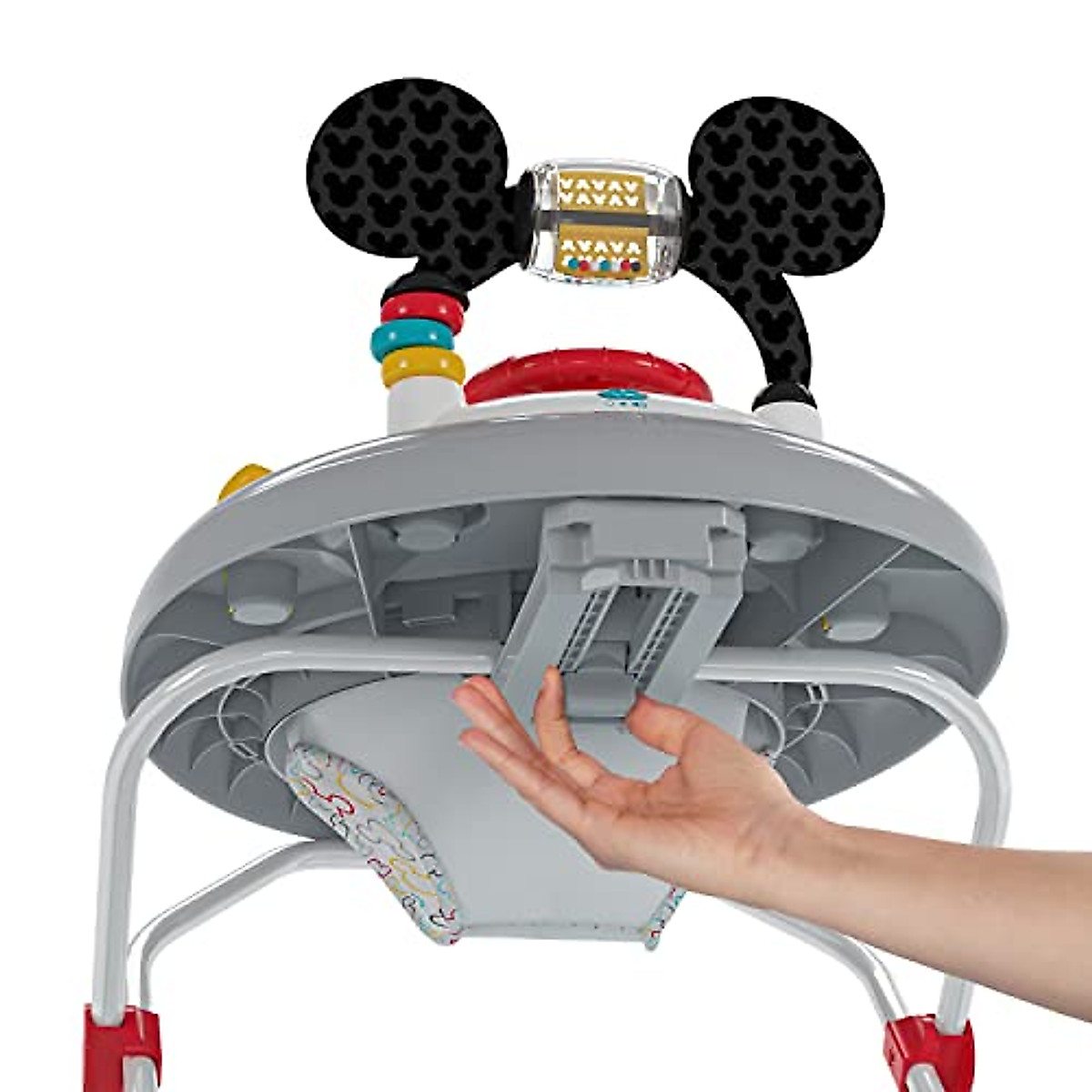 Bright Starts Disney Baby Mickey Mouse Original Bestie 2-in-1 Baby Activity Walker - Easy Fold Frame and Removable-Toy Station, 6 Months and up