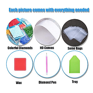 Ksxistiyt Diamond Art Painting Kits for Adults - Cartoon Full Drill Diamond Dots Paintings for Beginners, Round 5D Paint with Diamonds Pictures Gem Art Painting Kits DIY Adult Crafts Kits