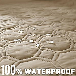 SYSLOON Waterproof Dog Bed Cover, Non-Slip Dog Blanket for Couch, Couch Cover for Dog Washable, Pet Blanket for Furniture, Pet Bed Mat for Sofa,Car,82"x120",Khaki