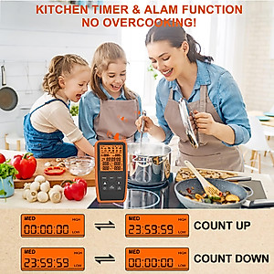 500FT Wireless Meat Thermometer with 4 Probes for Grilling, Digital Meat Thermometer, Instant Read Food Thermometer, Cooking Thermometer for Smoker, Oven, BBQ Accessories, Red