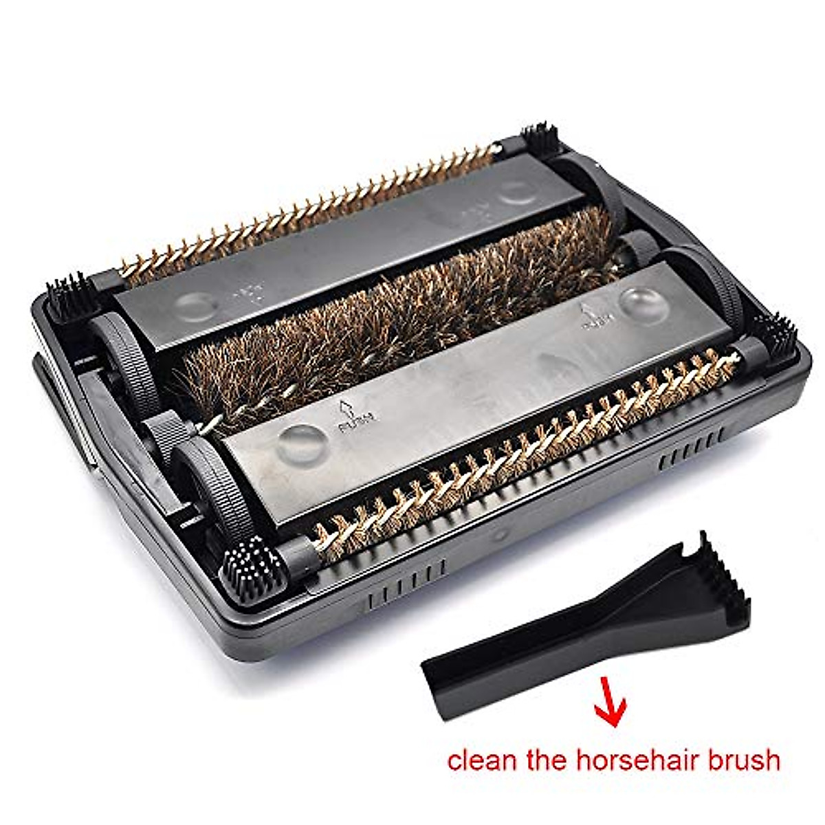 EZ SPARES Quiet Carpet Sweeper, Floor Sweeper with Horsehair Roller Brush Strong,Suitable for Carpet Cleaning Power,Bristle Sweeper,Great for House,Office,Kitchen,Carpet(Blue)