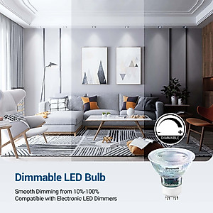 DEWENWILS 10-Pack GU10 Bulb Dimmable, LED Bulb Replacement for Track Lighting, Two Prong Bulb with Glass Cove for Range Hood, 50W Equivalent, 500LM, UL Listed (5000K Daylight White - 35°Beam Angle)