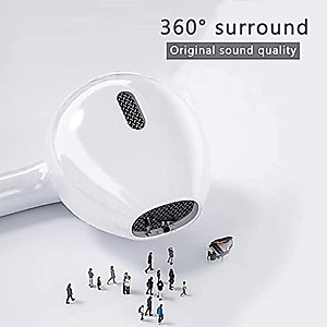 2 Pack iPhone Headphones Lightning Earphones Earbuds, Wired in Ear Stereo Noise Canceling Isolating Headphones for iPhone 14 13 12 11 Pro Max X XS 8 7 SE, White (Built in Microphone & Volume Control)