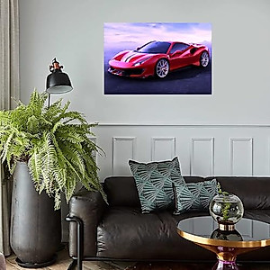 Car Poster Ferrari F40 Supercar Posters Racing Car Canvas Wall Art For Boy's Bedroom SuperCar Wall Decor Unframe-style 24x16inch(60x40cm)