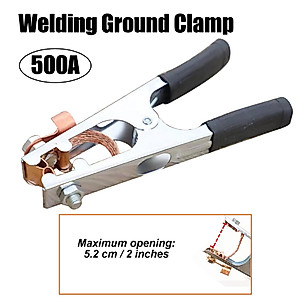lesolar 500A Welding Ground Clamp Mig Welding Ground Clamps Electroplated Welding Earth Clip for Manual Welder Ground Clamp US Type