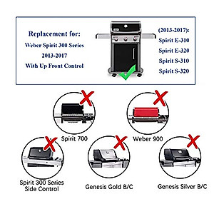 Utheer 7638 Cooking Grate 7636 Flavorizer Bars and 69787 18 Inch Grill Burner Tube for Weber Spirit I & II 300 Series, Spirit E310 S310 E320 S320 E330 S330 Gas Grills with Front Mounted Control Panels