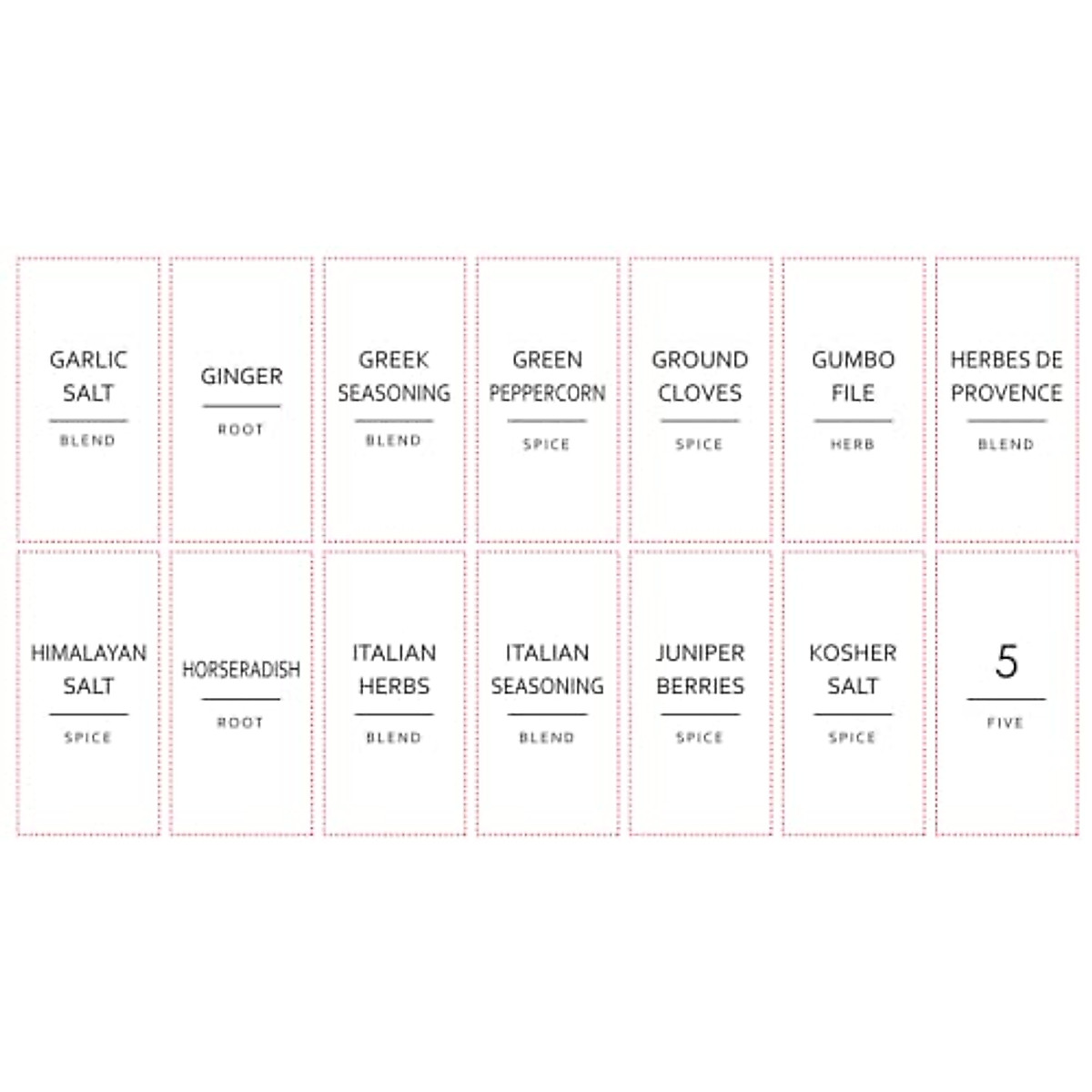 140 Pieces Gold Spice Jar Labels, Minimalist Preprinted All Caps Text on White Stickers for Seasonings, Herbs, Kitchen Organization (Water Resistant)