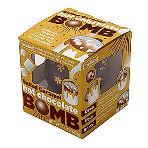 Frankford Salted Caramel Hot Chocolate BOMB, Individually wrapped, Melting Milk Chocolate Ball with mini Marshmallows Inside, Net weight 1.6 oz, Easter Basket Stuffers for Kids Girls Boys Teens Adults