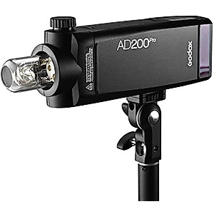 Godox AD200 Pro AD200Pro Flash for Sony Canon Nikon Fujifilm Fuji Olympus Cameras,TTL 2.4G HSS 1/8000s,2900mAh Battery,500 Full Power Flashes,0.01-1.8s Recycling,Bare Bulb/Speedlite Fresnel Flash Head