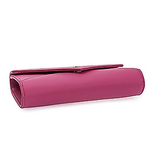 IXEBELLA Classic PU Clutch Purse for Women Dressy Party Clutch for Cocktail/Prom/Wedding (Hot Pink)