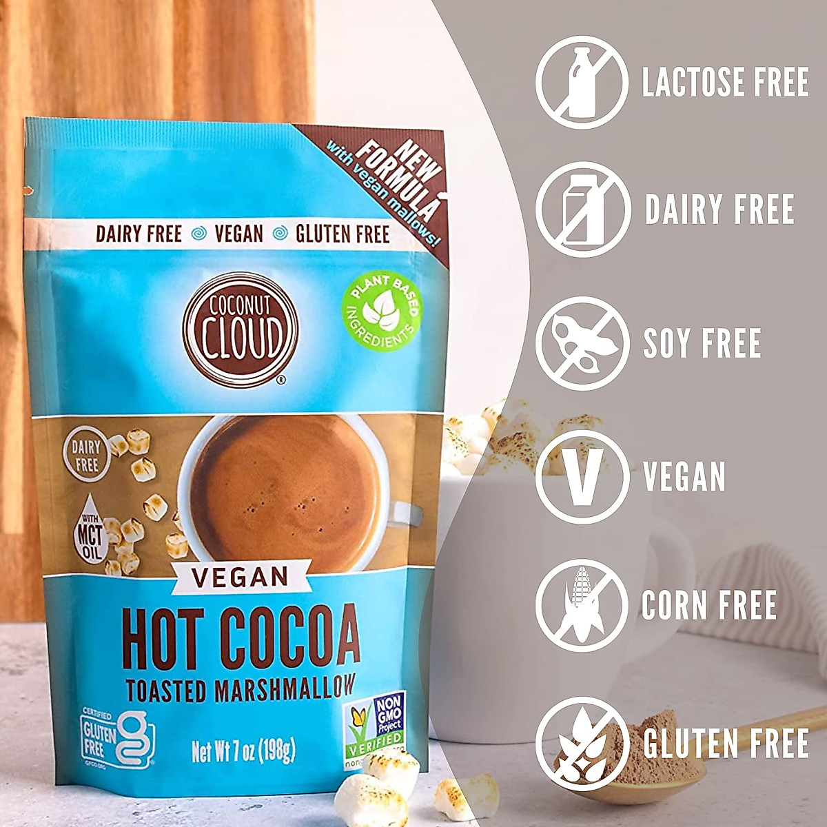 Dairy-Free Instant Hot Cocoa Mix with Vegan Marshmallows - Creamy, Natural Colorado Cocoa