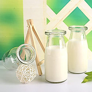 Ufrount 3.4oz Mini Yogurt Mason Jar,Small Glass Decorative Bottles With Cork Lids,Set of 40,Great for Wedding Favor,DIY Projects