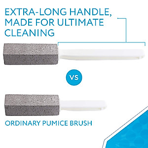 Impresa - 4 Pack Pumice Stone Toilet Bowl Cleaner with Extra Long Handle - Limescale Remover - Brush Wand for Bathroom - Also Cleans BBQ Grills, Tiles, Grout, and Swimming Pools