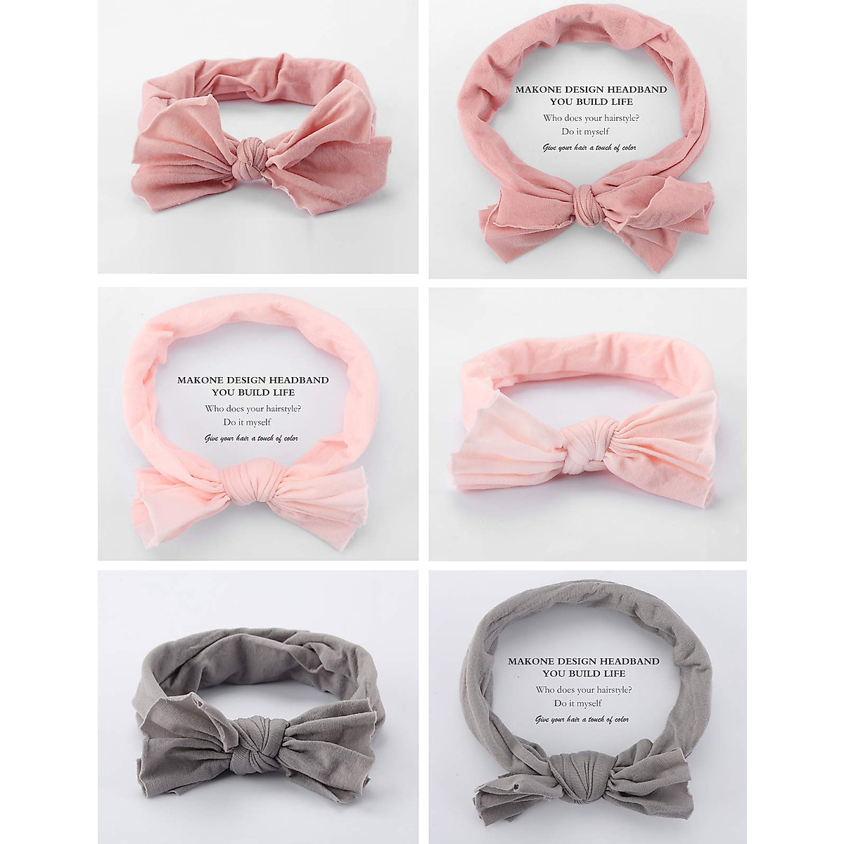 Makone Baby Girl Nylon Headbands, 18 PCS Baby Cotton Hair Accessories Hairbands Hair Bow Elastics for Newborn Infant Toddlers Kids Christmas Gifts