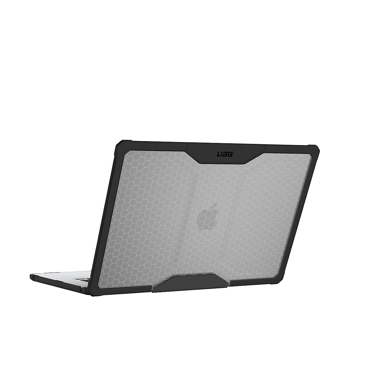 UAG Designed for MacBook Air 15" Case 2024 M3 A3114, 2023 M2 A2941 Plyo Ice/Black, Translucent Clear Rugged Tactile Grip Laptop Protective Cover by URBAN ARMOR GEAR