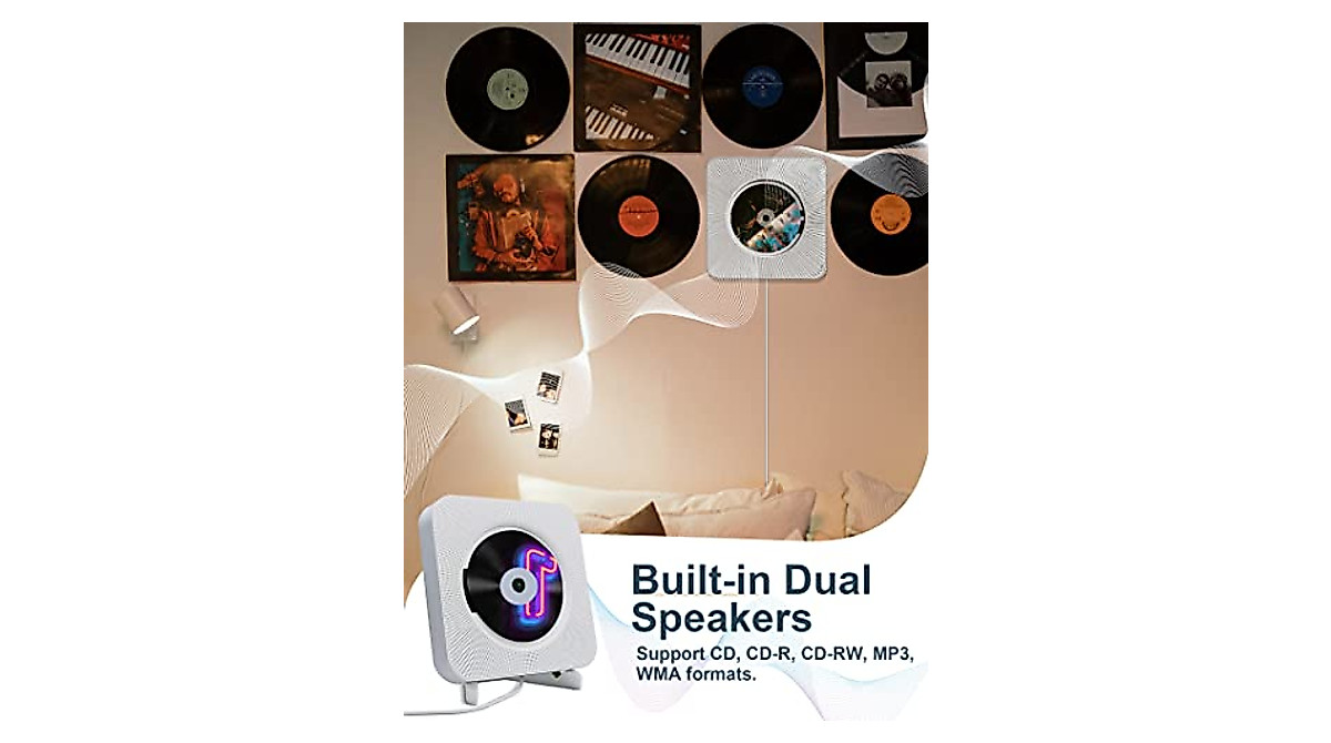Wall Mountable CD Player with Bluetooth & FM Radio | Homlab Audio