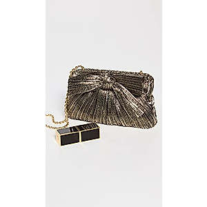 Loeffler Randall Women's Mini Pleated Frame Clutch with Bow, Gold, One Size