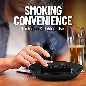 Ashtray for Cigarettes Outdoor Ash Tray Sets Patio Ashtrays: Large Home Plastic Indoor Ash Trays: 7 INCH Round, 4 PACK, Nice 4 Colors Strong Melamine