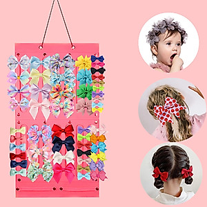 Bow Holder for Girls Hair bows,Newborn Headband Holder Hair Clips Hanging Storage Organizer,Baby Hair Accessory Storage Display for Girls Room (Small)