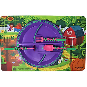 Constructive Eating Garden Fairy Plate, Placemat and Utensil Set