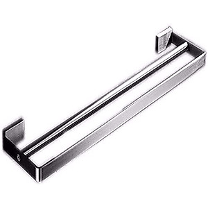 PONNYC Wall Mounted Rack Bathroom Shelves Bathroom Shelves Racks Hanger 304 Stainless Steel bar Single Rod Bathroom bar Rack Double Pole Bathroom Pendant Thick 40cm Stuff Holders