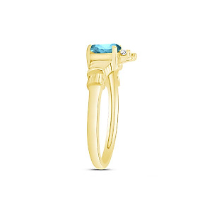 Jewel Zone US Heart Cut Simulated Aquamarine & Cubic Zirconia Claddagh Ring In 14k Yellow Gold Over Sterling Silver Jewelry Gift For Her Ring Size-13