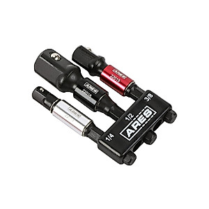 ARES 22011-3-Piece 3-Inch Impact Grade Socket Adapter Set with Color Sleeve - Turns Power Drill into High Speed Nut Driver - 1/4-Inch, 3/8-Inch, and 1/2-Inch Drive