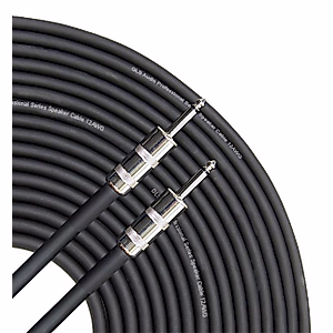 GLS Audio Speaker Cable 1/4" to 1/4" - 12 AWG Professional Bass/Guitar Speaker Cable for Amp - Black, 25 Ft.