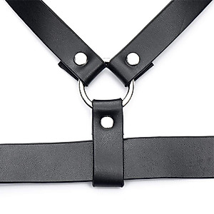 BODIY Punk Body Harness Black Gothic Leather Waist Chest Strap Belt Adjustable Rave Body Jewelry for Women and Girls