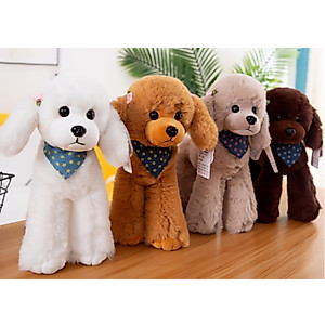 OPHRBU Poodle Plush Toys, Soft and Cute Poodle Plush Toys, Pillows, Cushions, The Best Gift for Your Family and Friends. 1 pc. (Light Grey 12 inches)