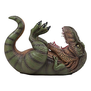 Ebros Dino Wino Prehistoric Dinosaur Thirsty T-Rex Wine Bottle Holder 9.25" Long Caddy Figurine Jurassic Era Trex Statue Kitchen and Dining Decor Party Hosting Prop Tyrannosaurus Rex Dinosaurs