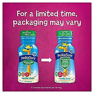 PediaSure Grow & Gain with 3g Fiber for Digestive Health, Provides Immune Support, Kids Protein Shake, DHA Omega-3, Non-GMO, Chocolate, 8 Fl Oz (Pack of 24)
