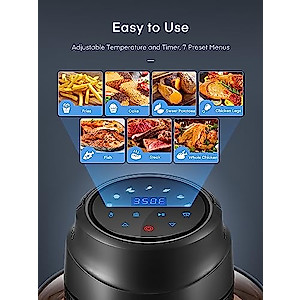 Air Fryer Lid for Instant Pot 6Qt/8Qt, 7 in 1 with LED Touchscreen, Turn Your Pressure Cooker Into Air Fryer in Seconds, Air Fryer Accessories and Recipe Cookbook Included
