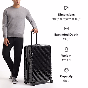 TUMI - 19 Degree Extended Trip Expandable 4 Wheeled Packing Case - Hard Shell Suitcase - Roller Suitcase Checked Bag - Navy