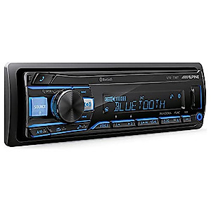 Alpine UTE-73BT Bluetooth Car Stereo Music Lover's Bundle with 4 SXE-1726S 220W Coaxial Speakers. No-CD Mechless Digital Media Receiver Head Unit, Streams from iPhone and Android, High Res via USB