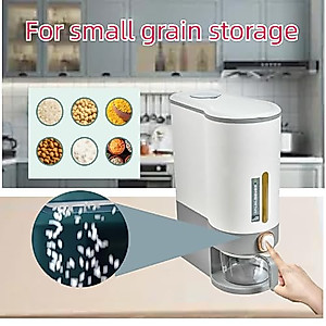 Azipehkx 22 Lbs Rice Dispenser,Container Sealed Moisture Proof with Measuring Cup for Kitchen Pantry Household, BPA-Free,Light Grey